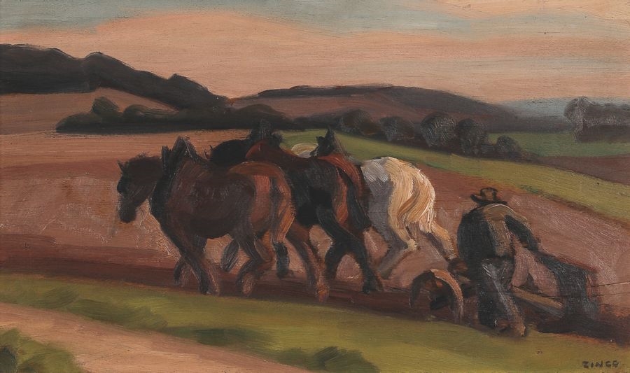 Jules Émile Zingg | Ploughing scene | MutualArt