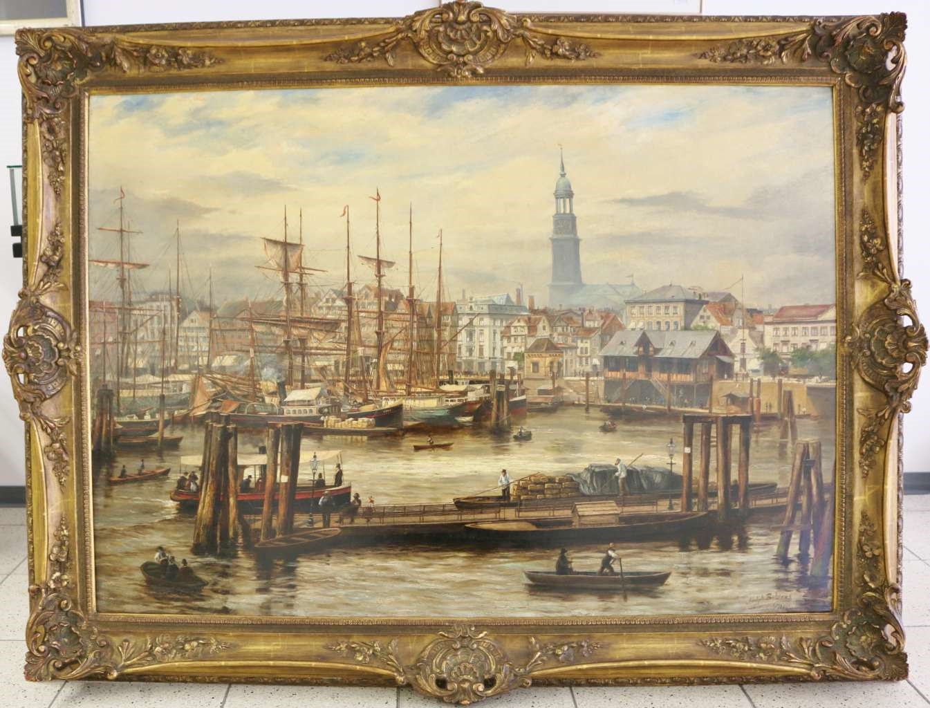 Adolf Behrens | Hamburger Hafen (1885) | MutualArt