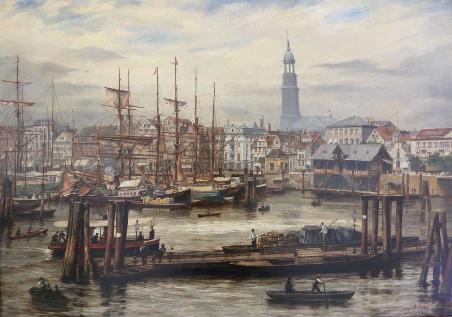 Adolf Behrens | Hamburger Hafen (1885) | MutualArt