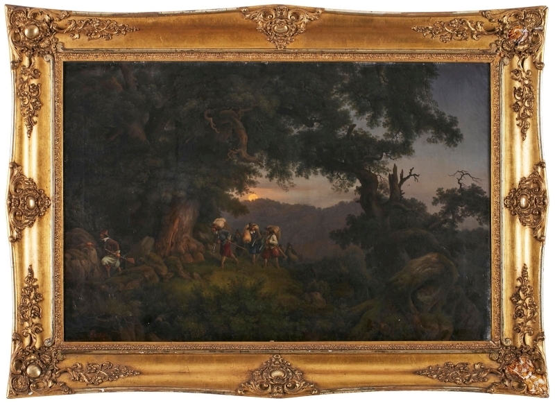 Alessandro Castelli | Gebirgslandschaft im Mondschein mit italienischen ...