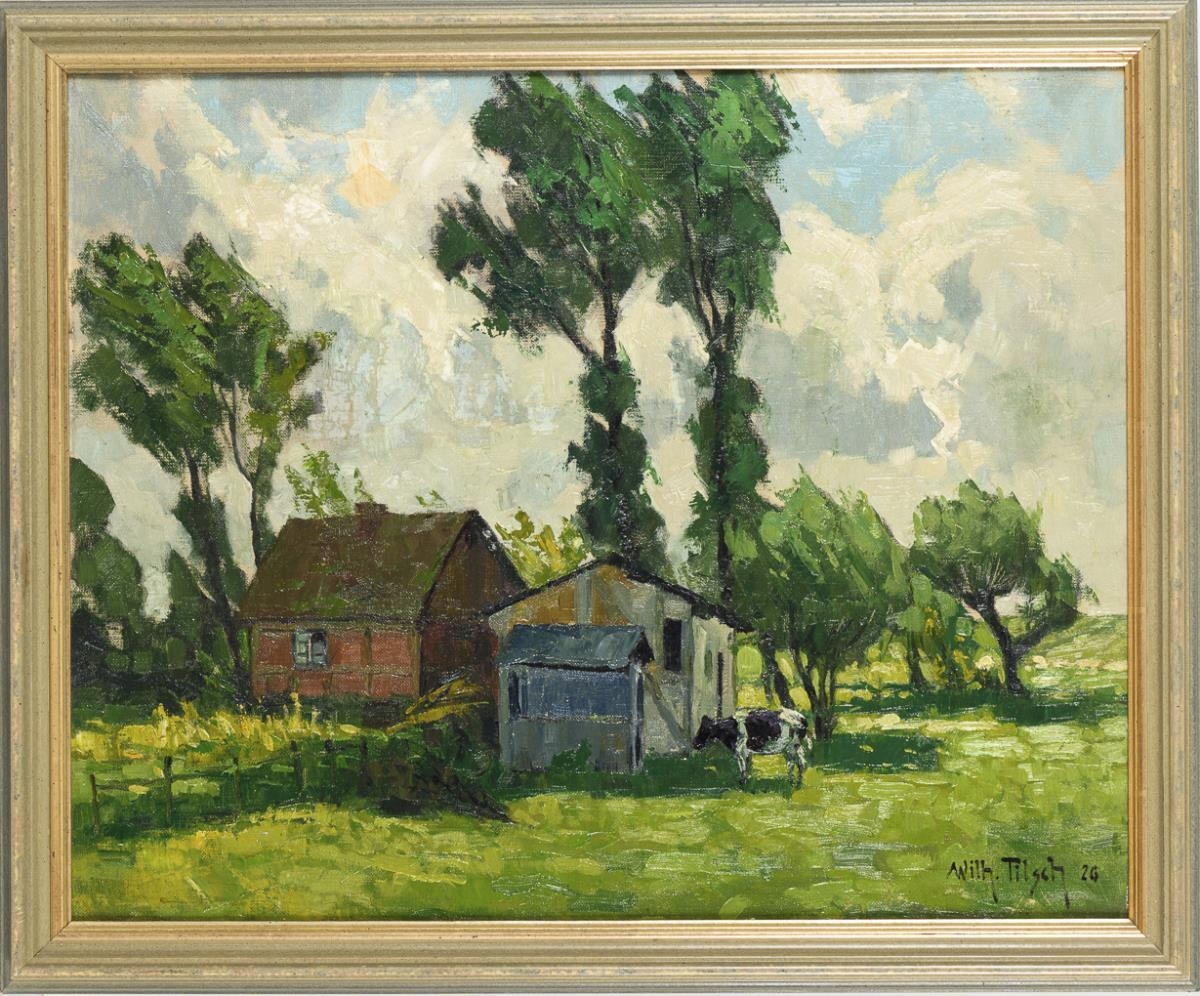 Wilhelm Tilsch | Hiddensee - Homestead under trees (1926) | MutualArt
