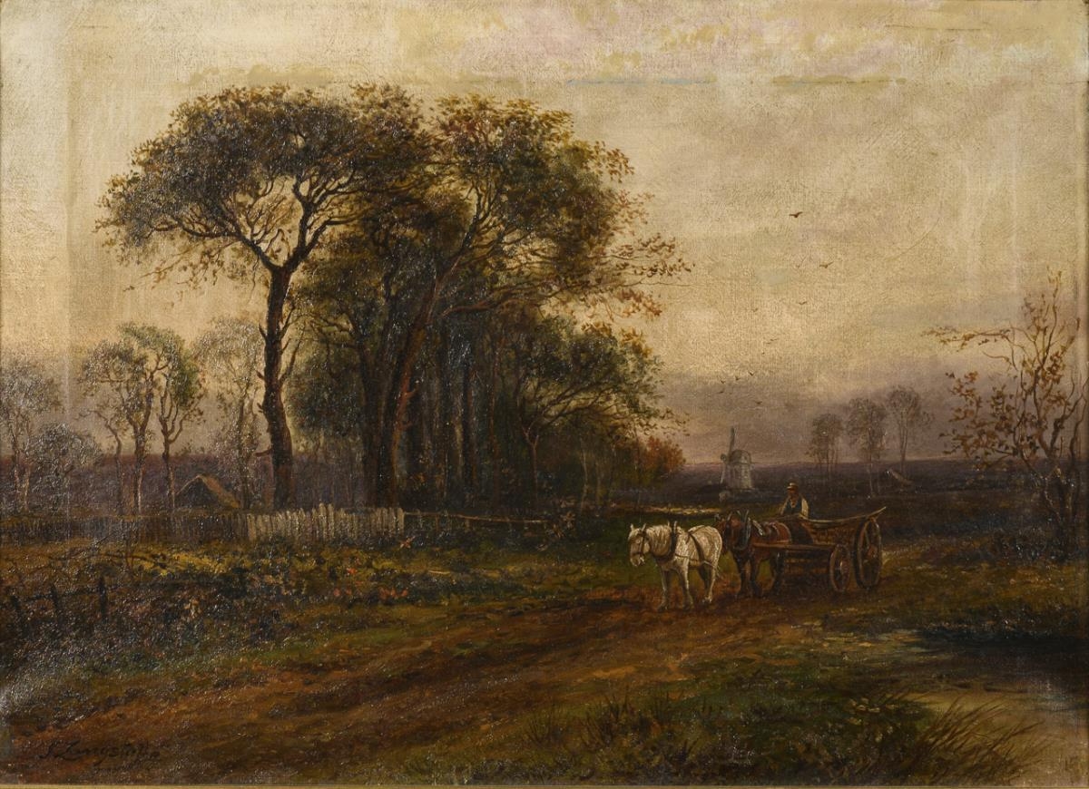 John Langstaffe | English landscape with carriage | MutualArt