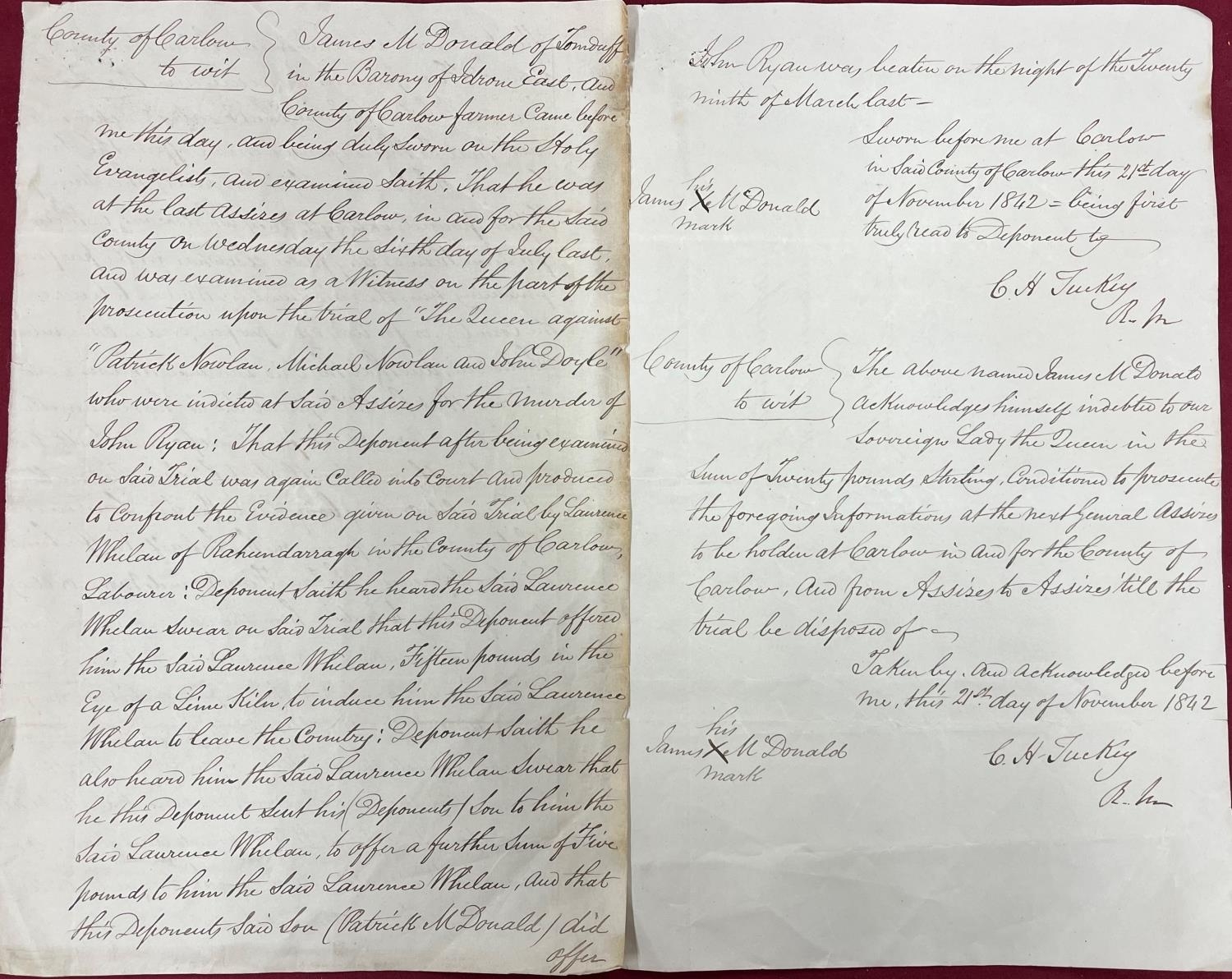 John Lawrence Doyle | Depositions made before President C.H. Tuchey ...