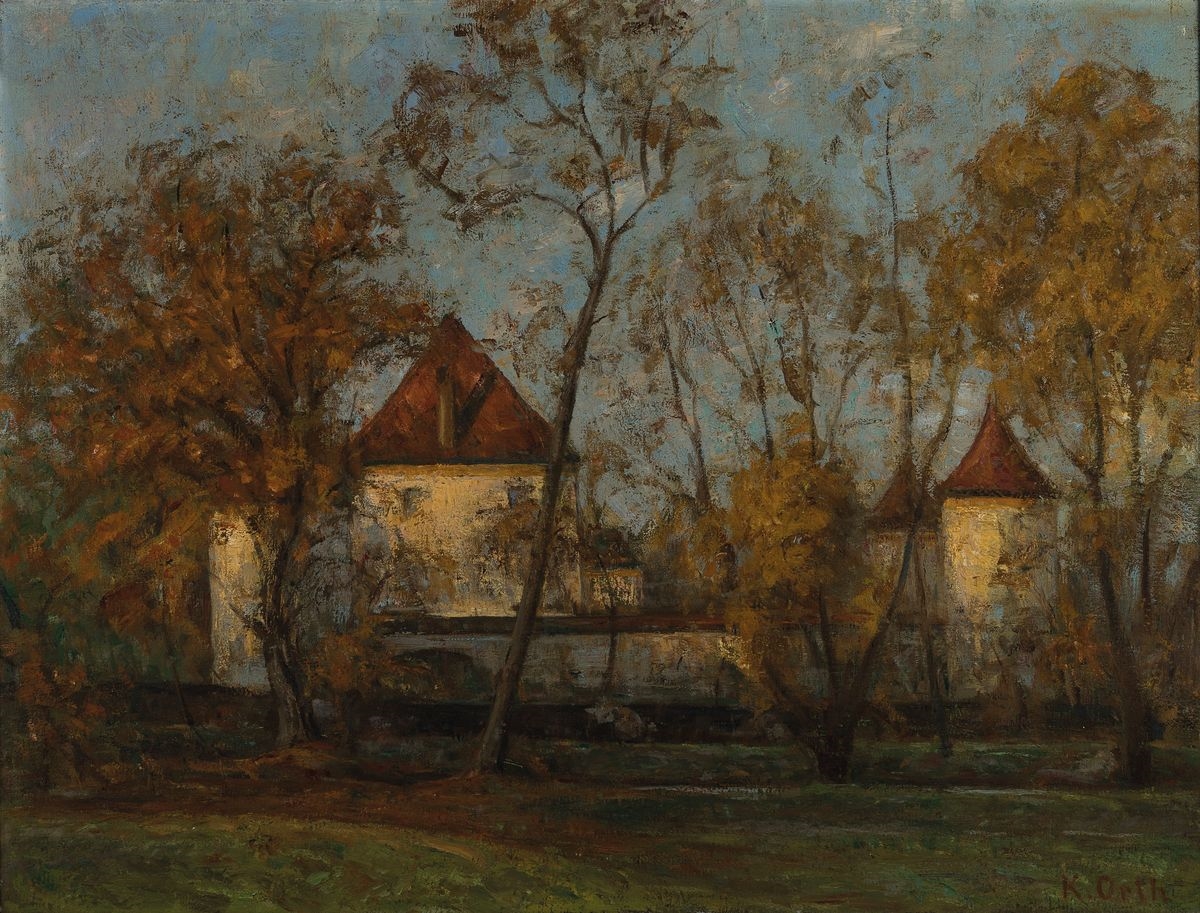 Karl Orth | view probably of a moated castle | MutualArt