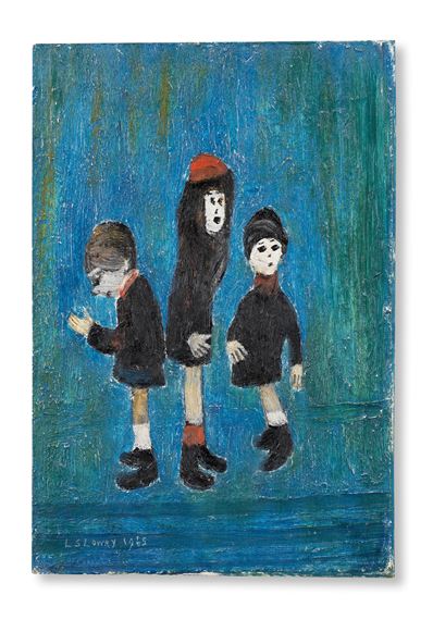 Laurence Stephen Lowry | Figures with a cat (1967) | MutualArt