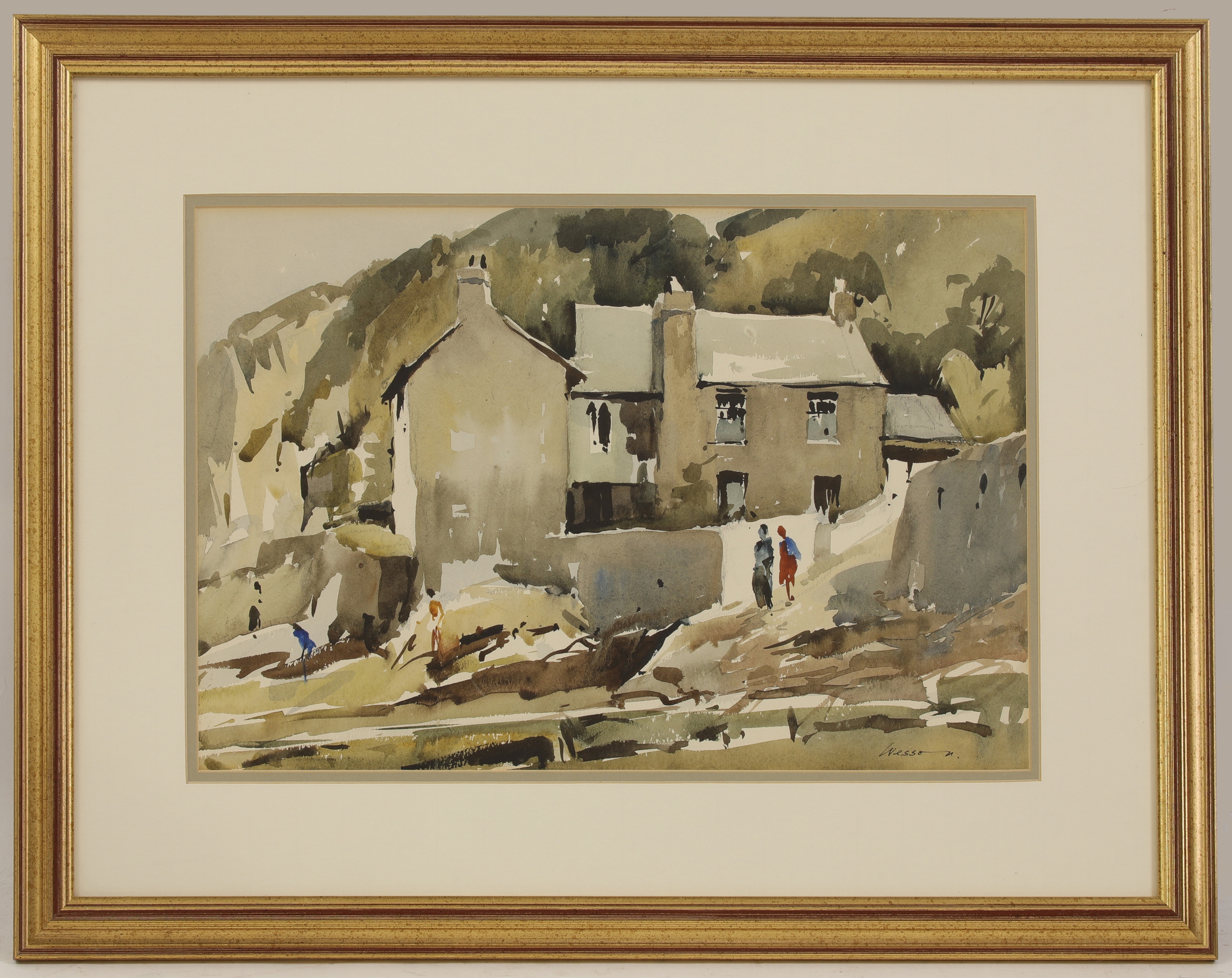 Edward Wesson | Houses in a valley (1910) | MutualArt