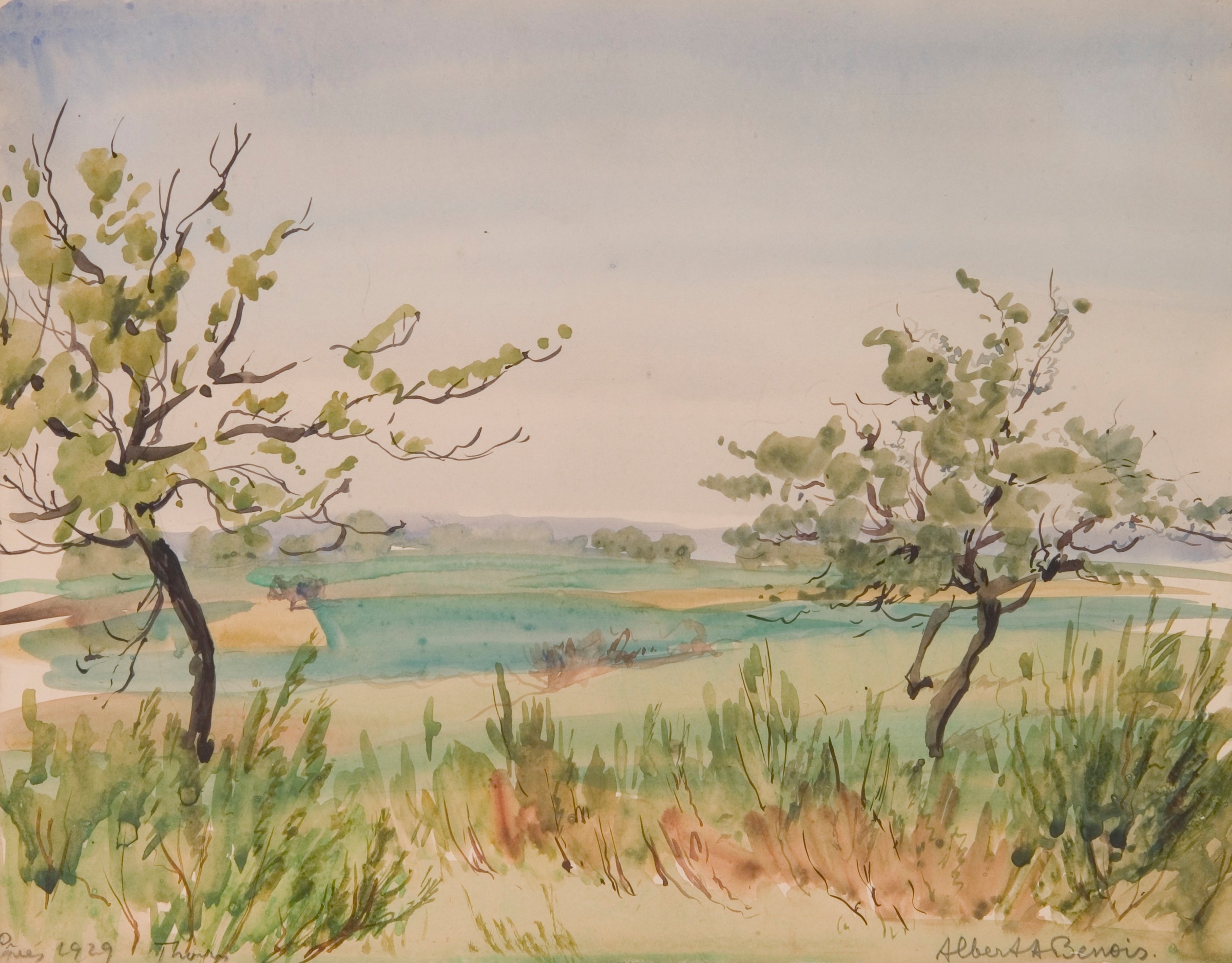 Albert Albertovich Benois | Landscape with Trees (1929) | MutualArt