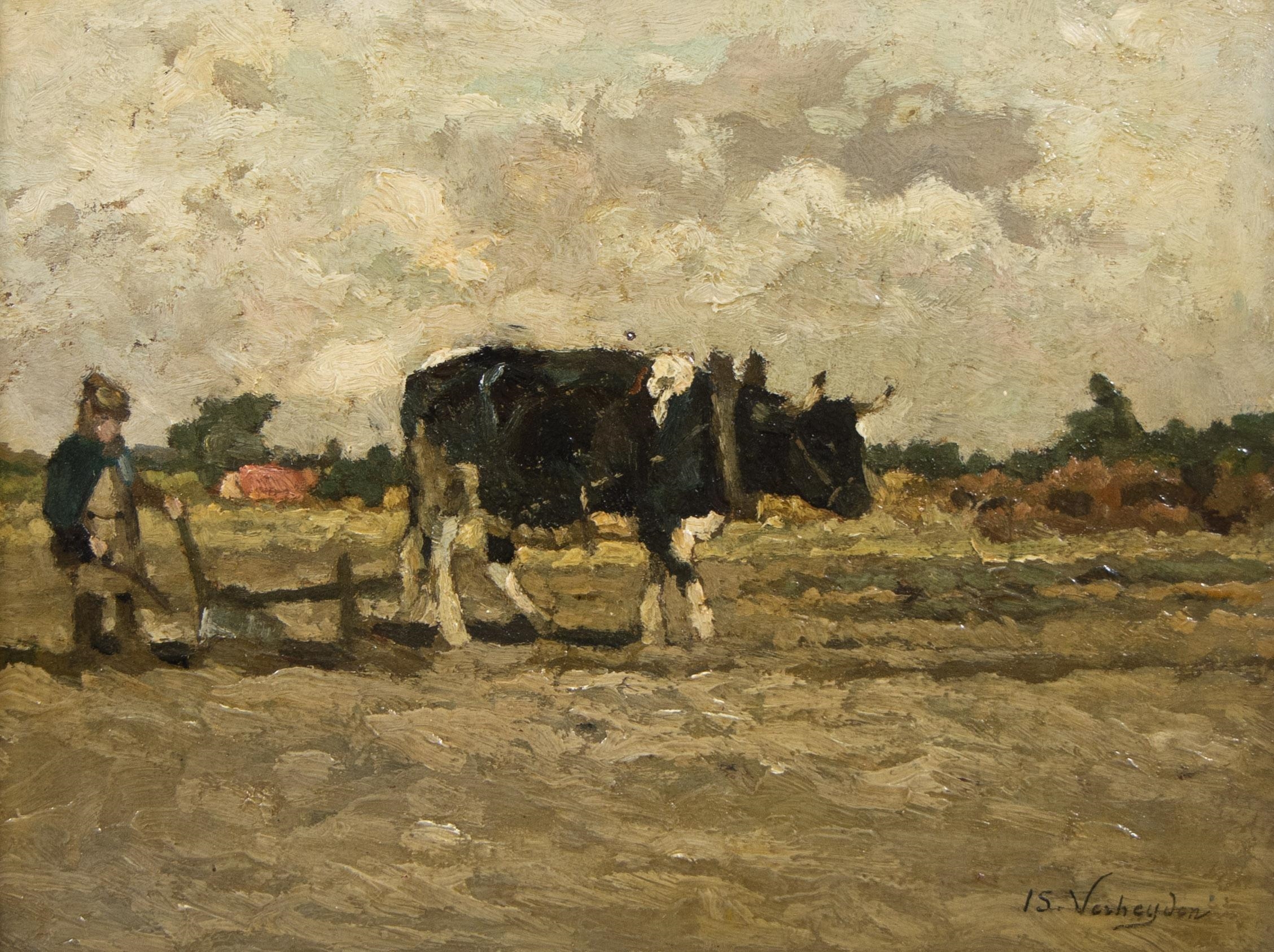 Isidore Verheyden | Land labor with plow | MutualArt