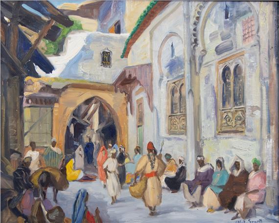 Charles Smets | Oriental street scene | MutualArt