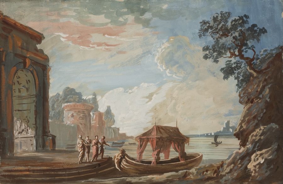 Giovanni Niccolo Servandoni | Decorative project: scene of a maritime ...