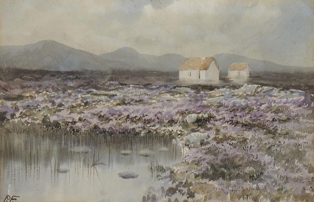 William Percy French | COTTAGES IN A BOGLAND LANDSCAPE | MutualArt