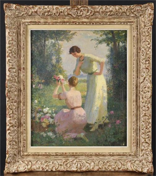 Victor-Gabriel Gilbert | Rose picking | MutualArt