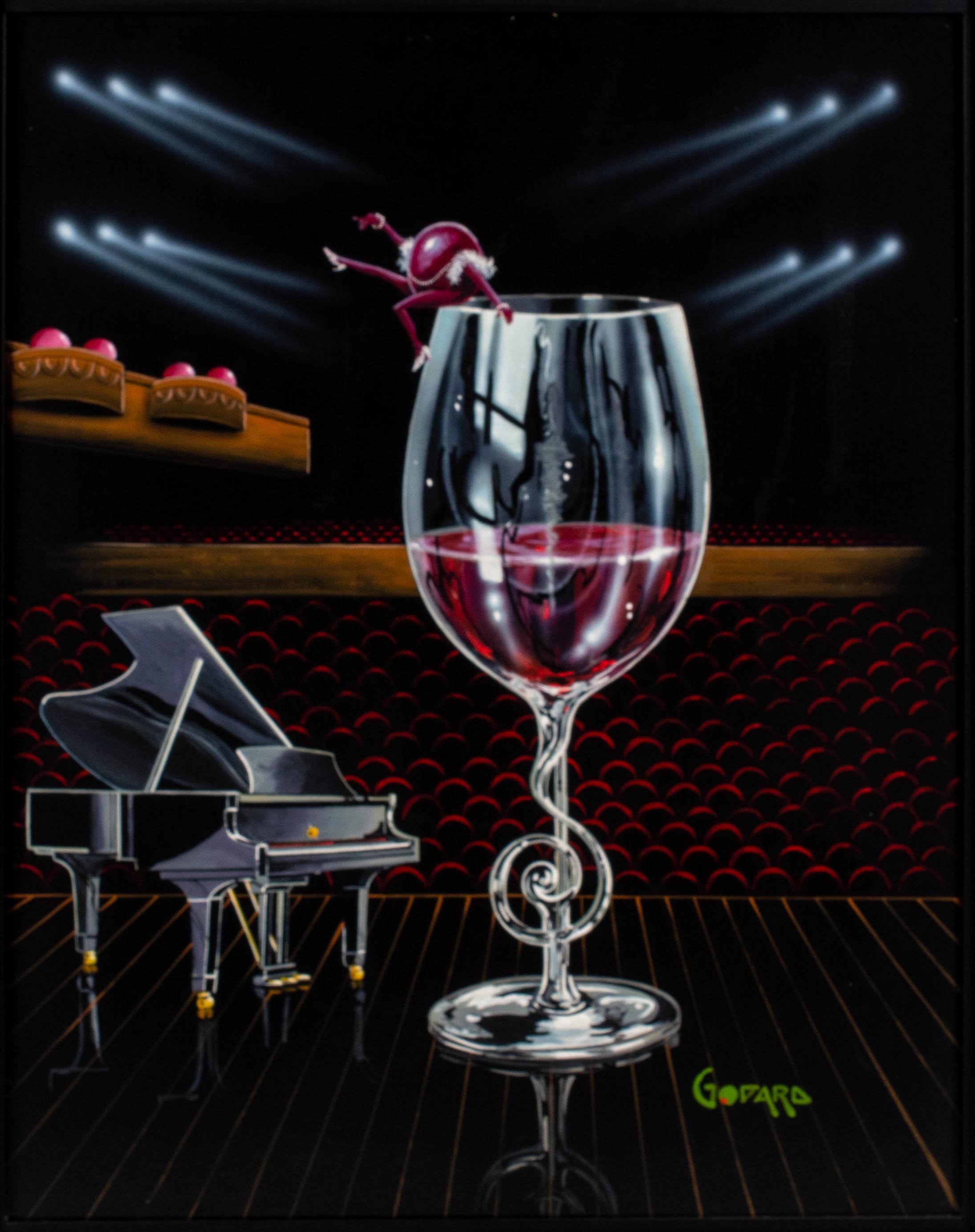 Michael Godard | RED OLIVE ON A WINE GLASS (1958) | MutualArt