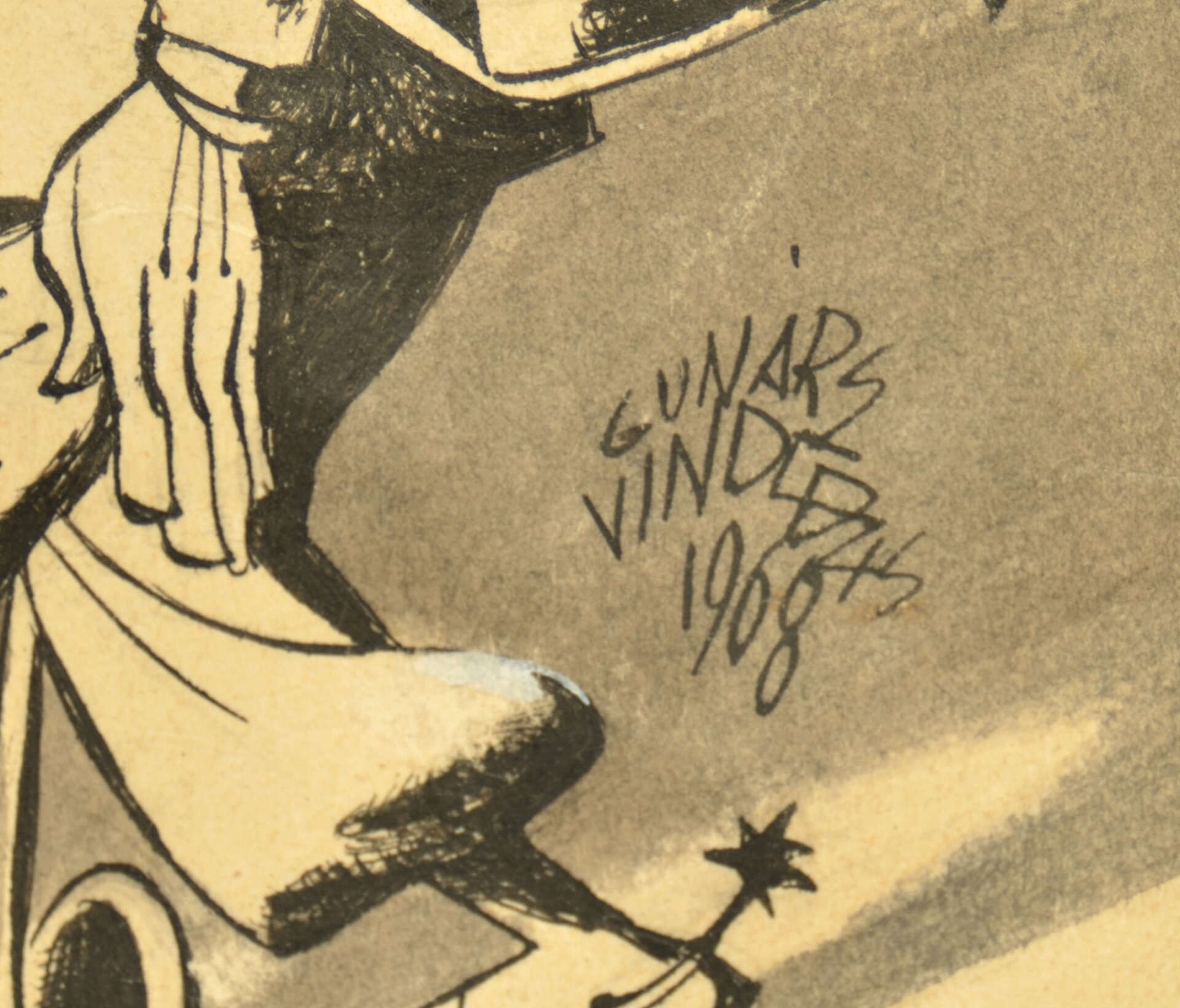 Gunars Vindedzis | A cartoon with a political plot (1968) | MutualArt