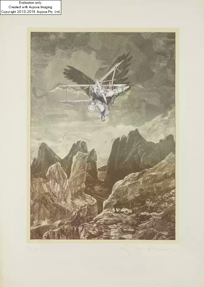 Tom Phillips | Flying man and the ape of nature (from the Dante's ...