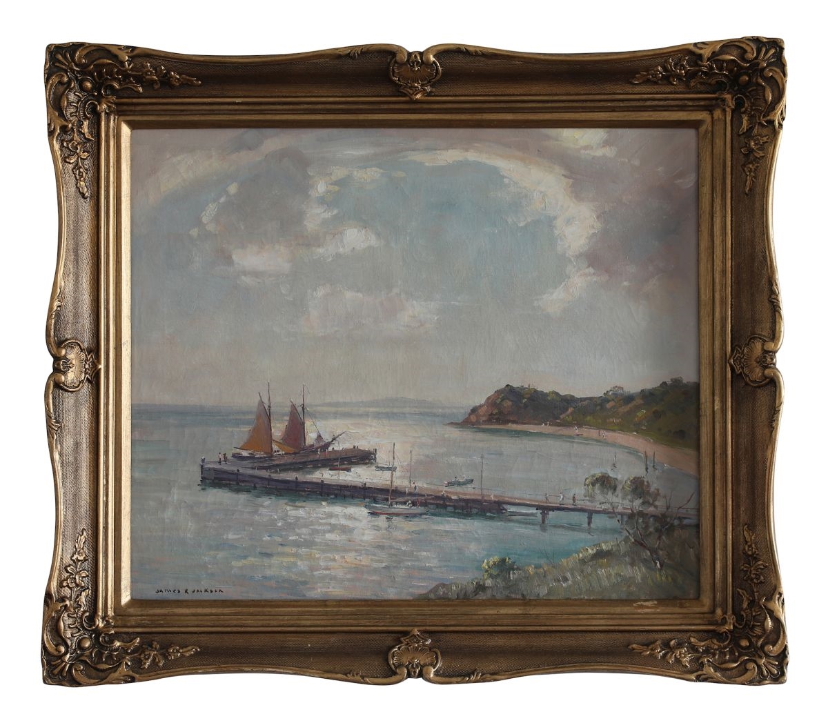 James R. Jackson | Sailing ships at Sorrento pier | MutualArt