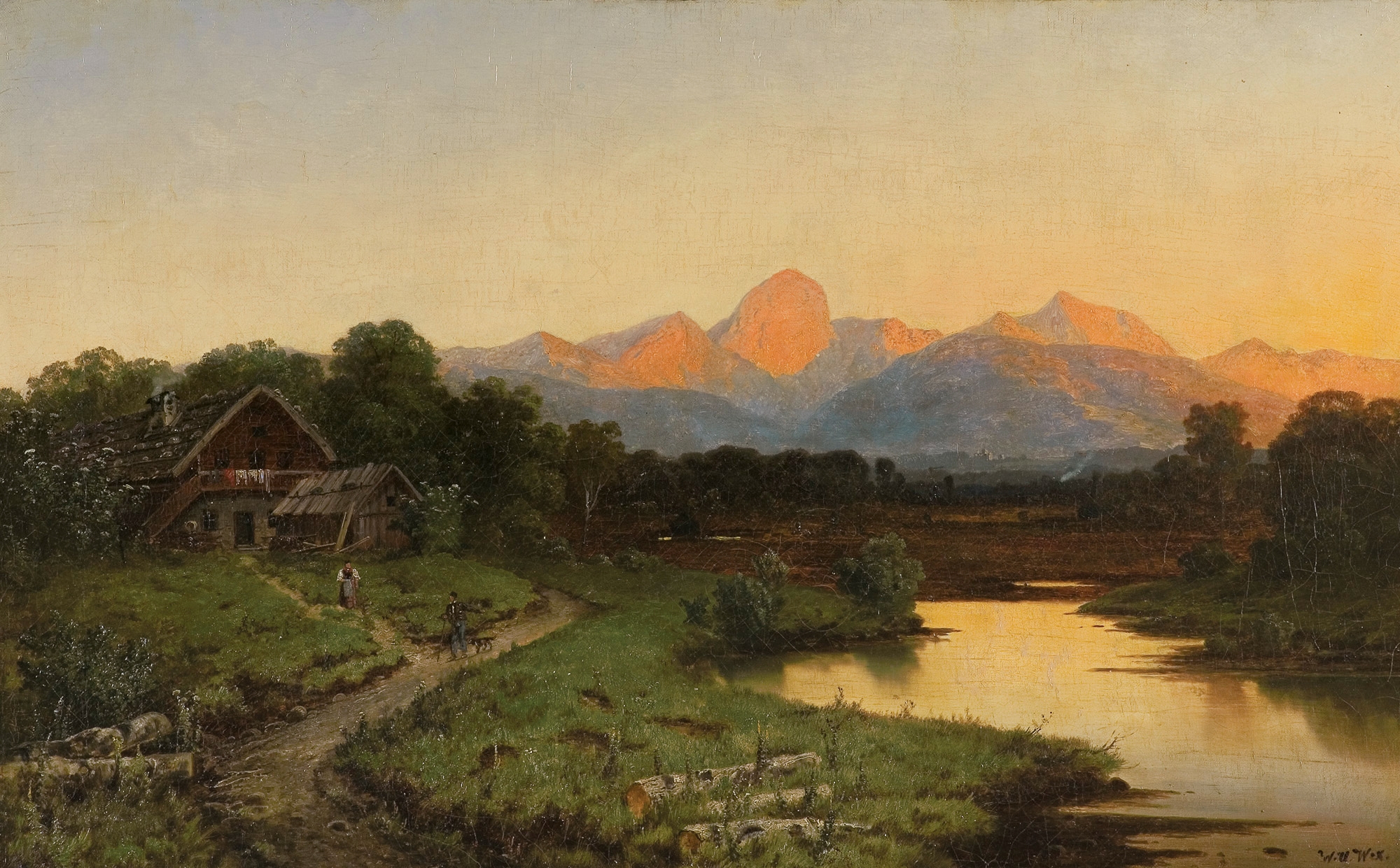 Willibald Wex | ZACHÓD SŁOŃCA W GÓRACH | MutualArt