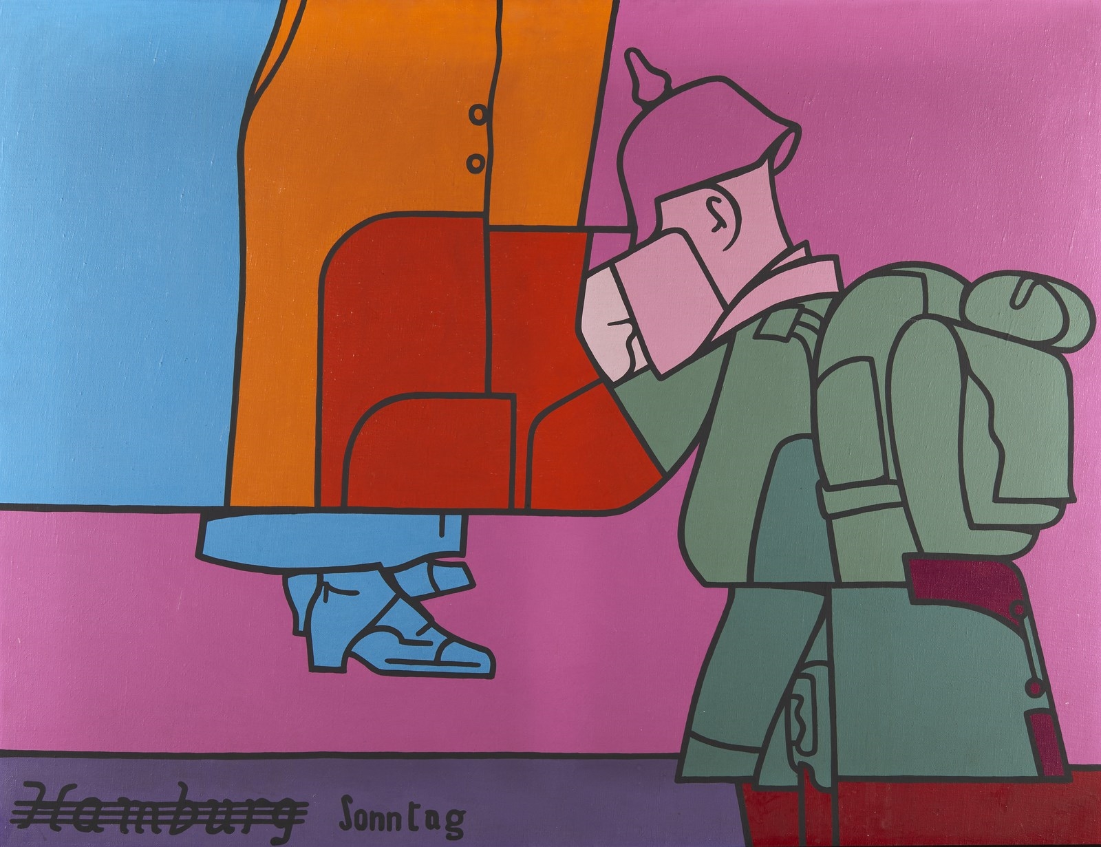 Valerio Adami | La domenica di Amburgo. (1971) | MutualArt