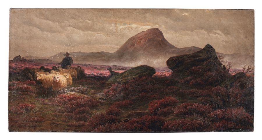 August Friedrich Albrecht Schenck | A shepherd with his flock in a ...