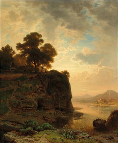 Christian Morgenstern | Coastal landscape at moonlight | MutualArt