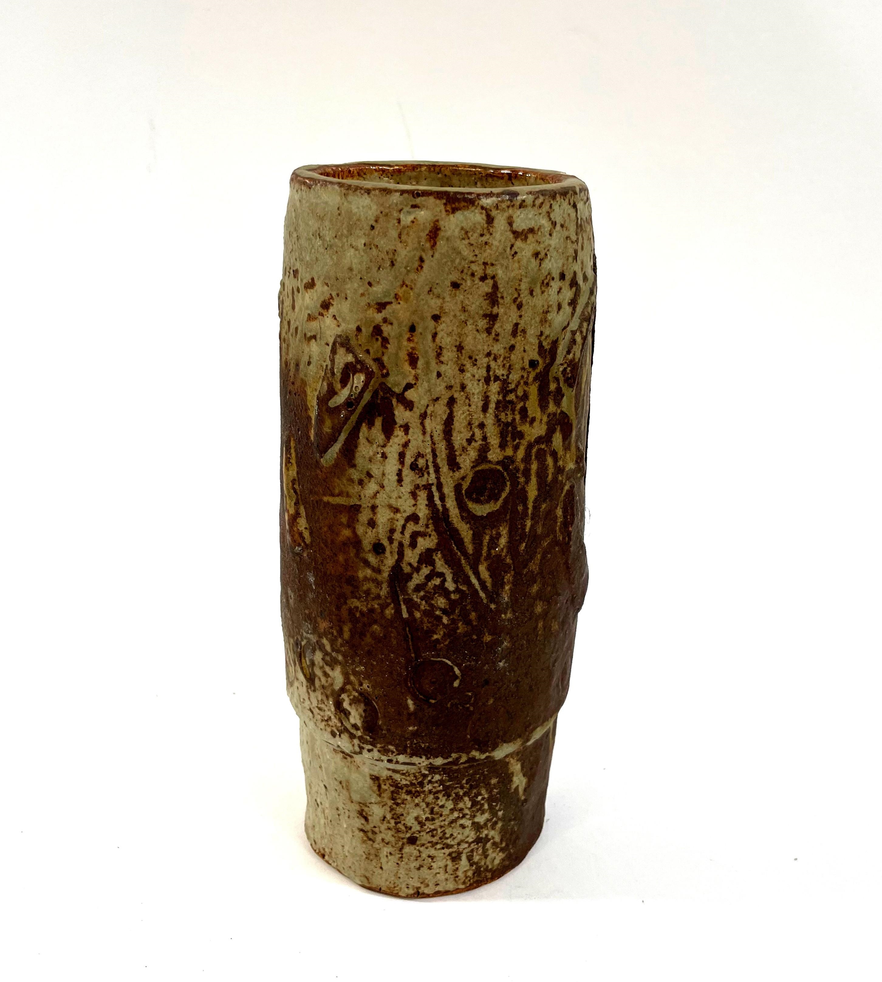 Bernard Sahm | Cylindrical Brutalist Vase | MutualArt
