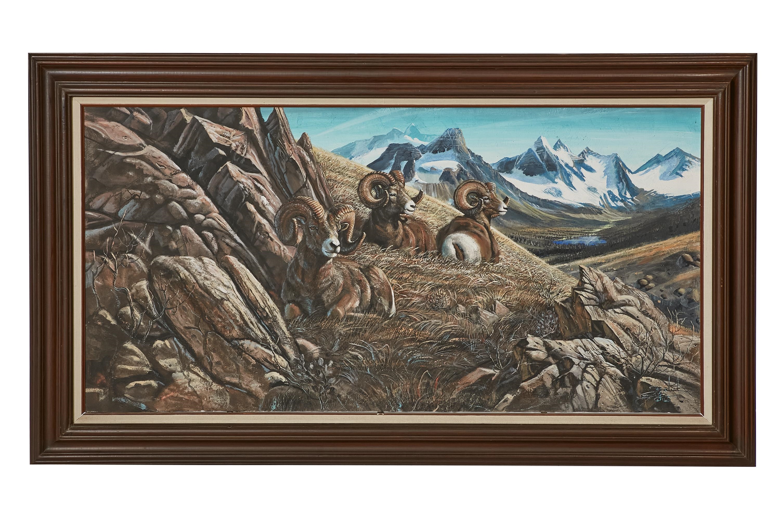 Larry Zabel | Untitled (Three Bighorn Sheep) 1985 (1985) | MutualArt