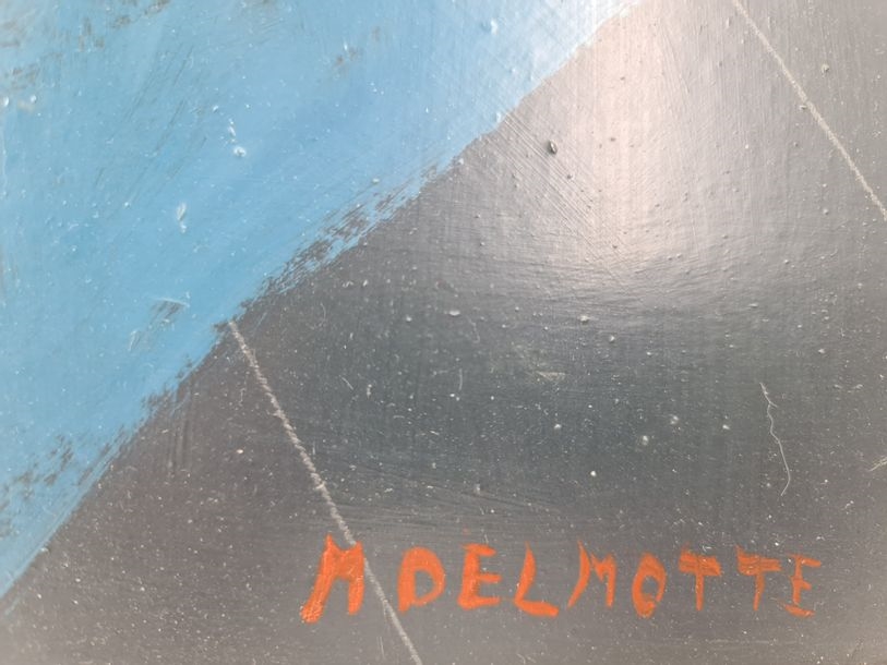 Marcel Delmotte | Nature morte aux pêches au pied d'un tronc d'arbre ...