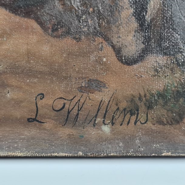 Louis Willems | Children on a farm feeding lambs | MutualArt