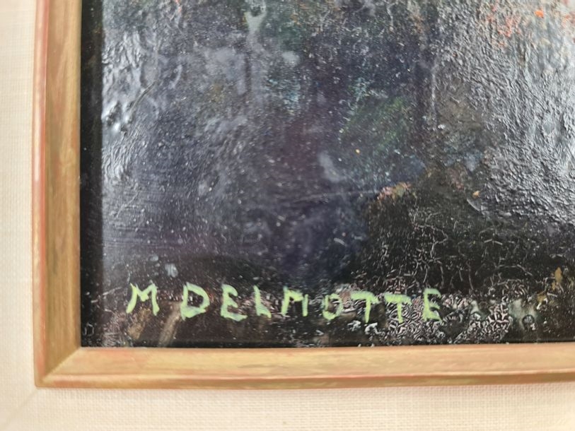 Marcel Delmotte | Ladies at the foot of a surrealist landscape | MutualArt