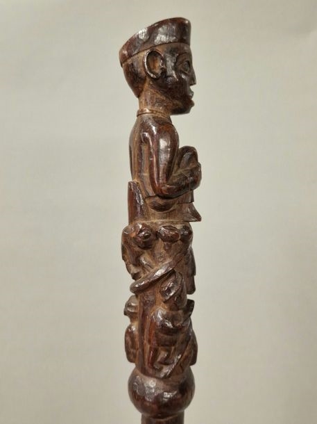 African School | Ceremonial stick with figures and animals | MutualArt