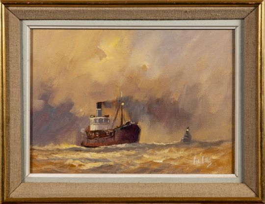 Vic Ellis | Steam ships in choppy waters | MutualArt