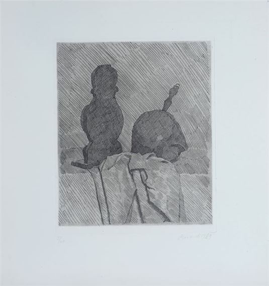 Giorgio Morandi | Still Life with Two Objects and a Drape on a Table ...
