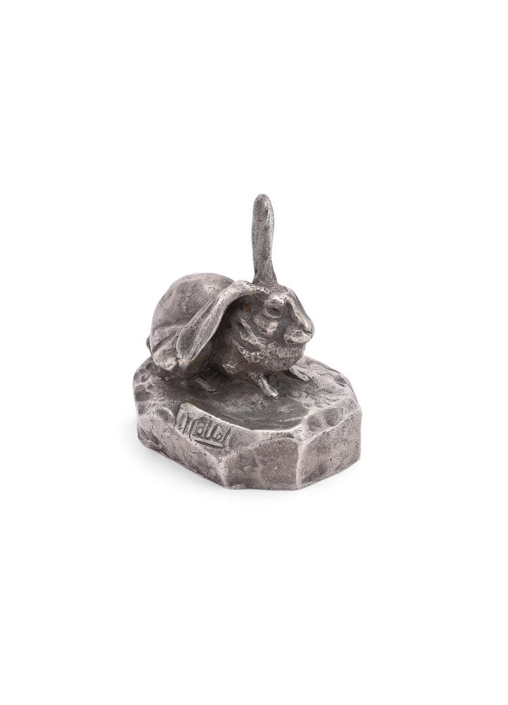 French School, 20th Century | A SILVERED BRONZE MODEL OF A RABBIT (19th ...
