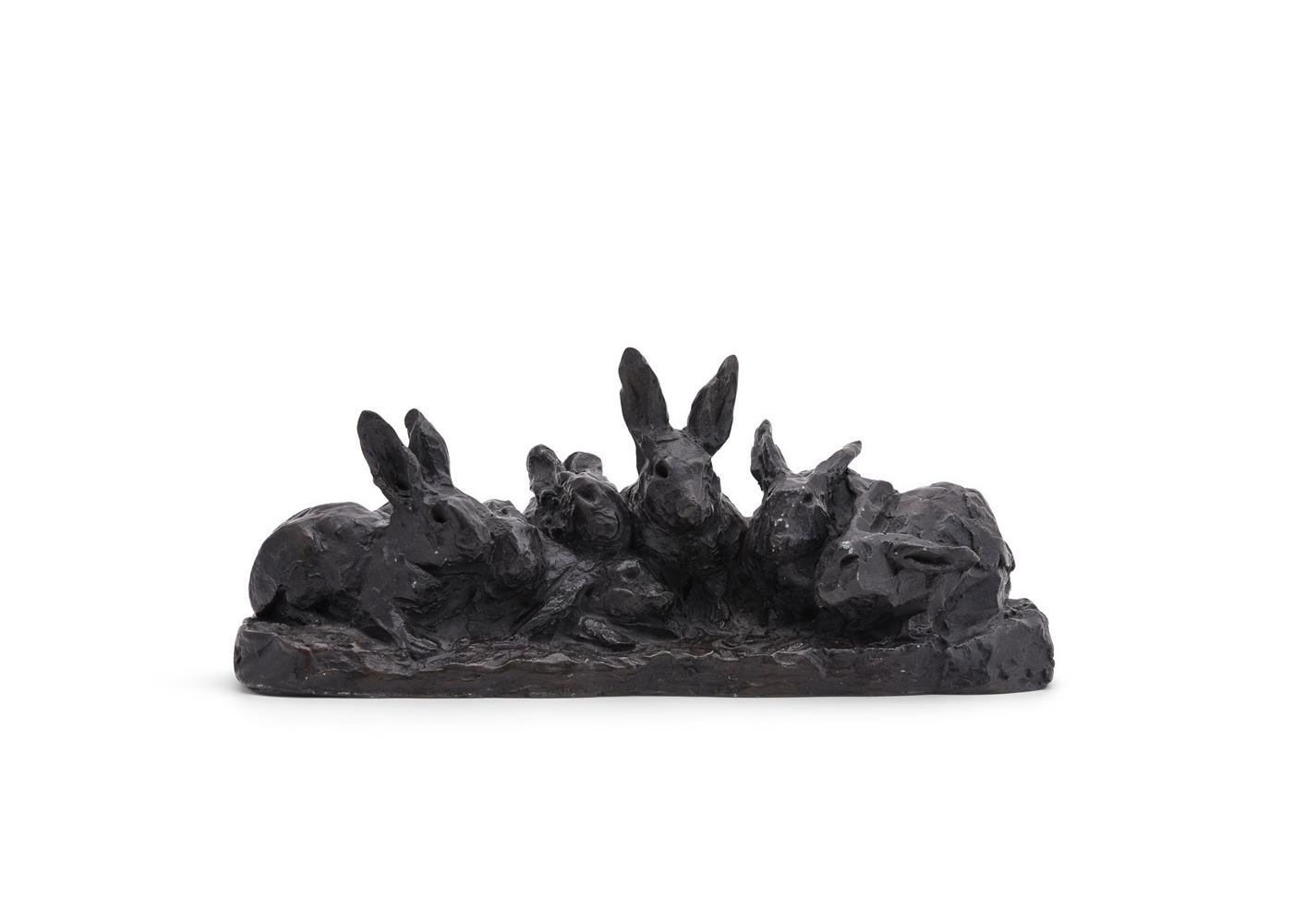 Pierre Robert Christophe | A RARE BRONZE GROUP OF SEVEN RABBITS (20th ...