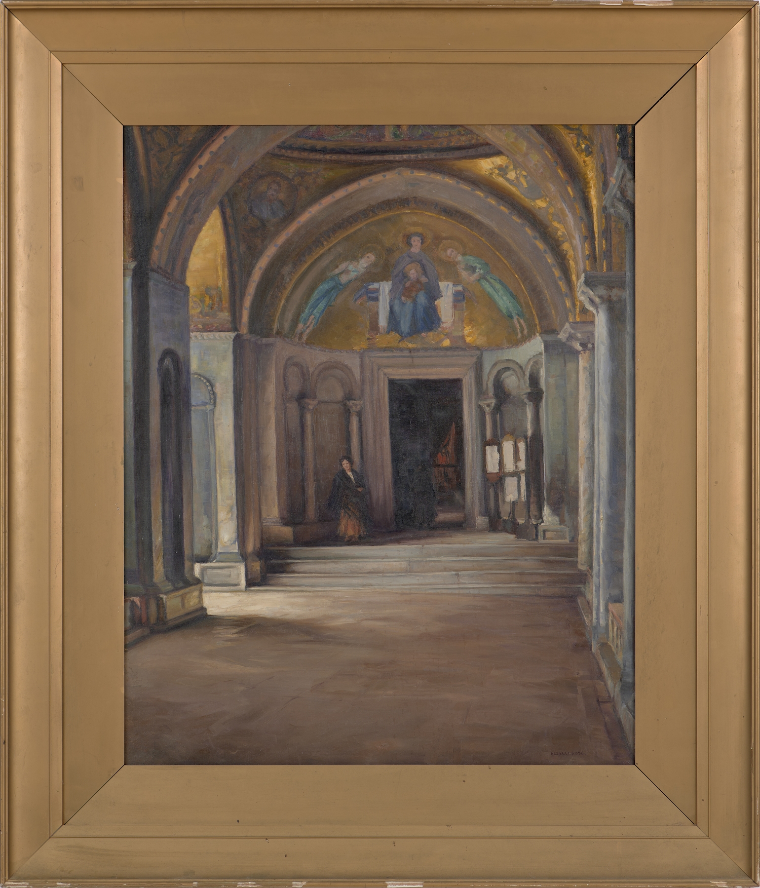 Herbert Rose | Church Scene with Figure | MutualArt