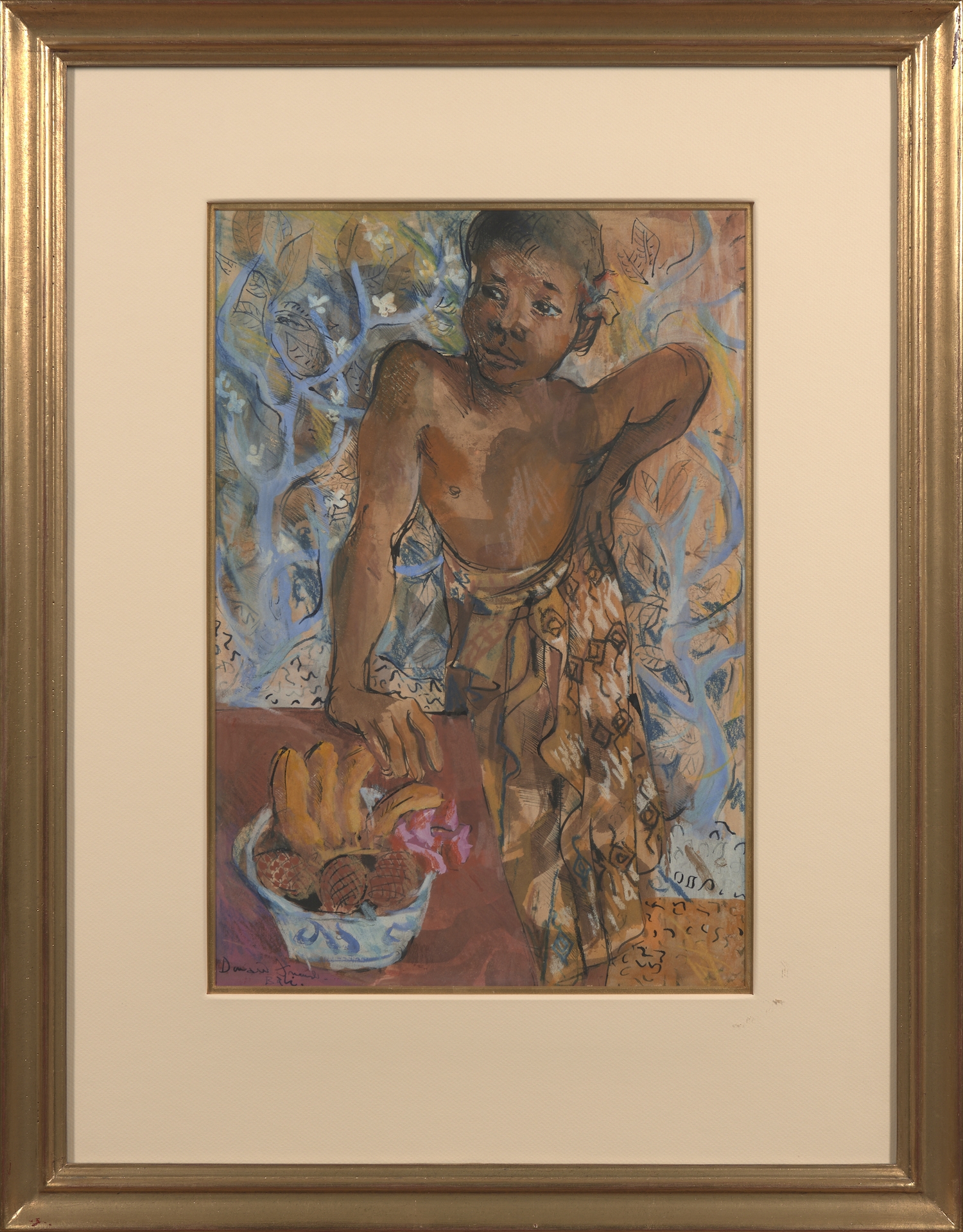 Donald Friend | Portrait with Fruit Bowl | MutualArt