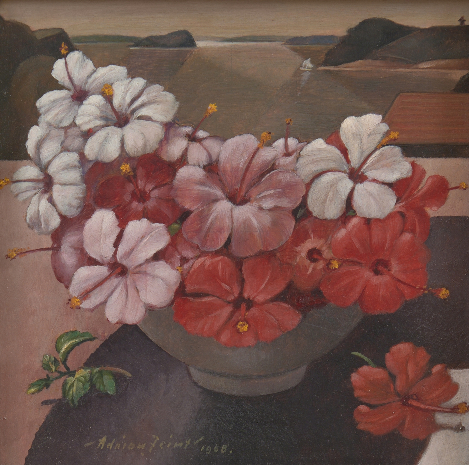 Adrian George Feint | Still Life with Hibiscus (1967) | MutualArt