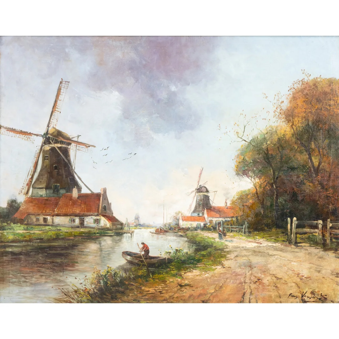 Franz Van Diest | Molens aan de vaart | MutualArt