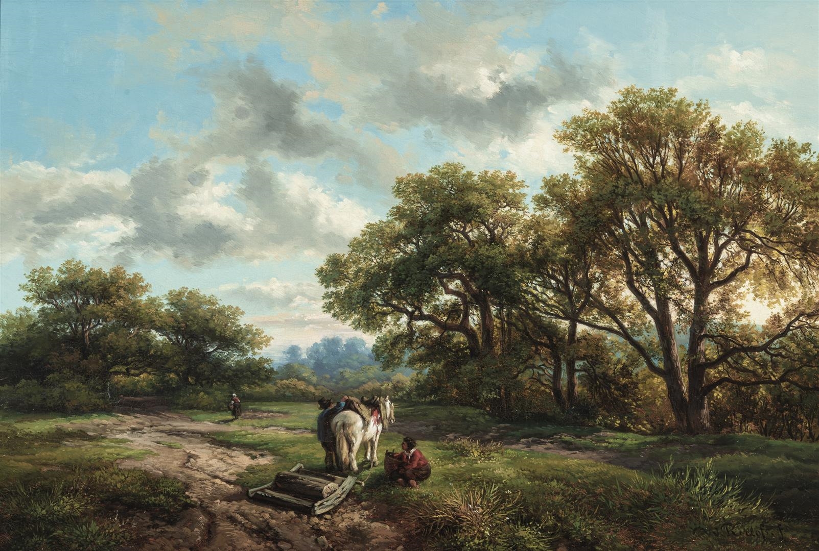Willem Roelofs | Along the Forest Edge (c. 1850) (Circa 1850) | MutualArt