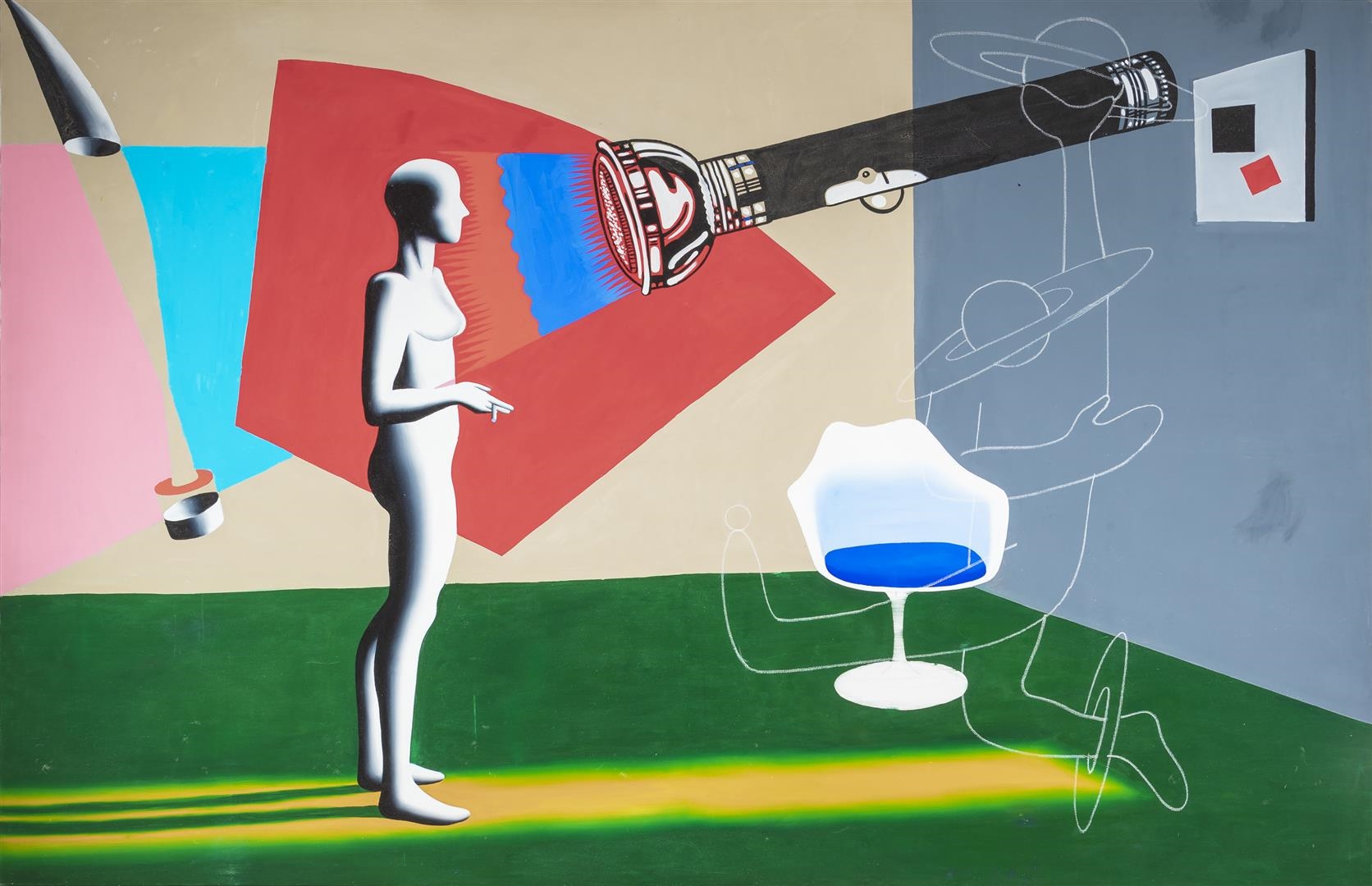 Mark Kostabi | Dealing with Mr. Know-it-all (1986) (1986) | MutualArt