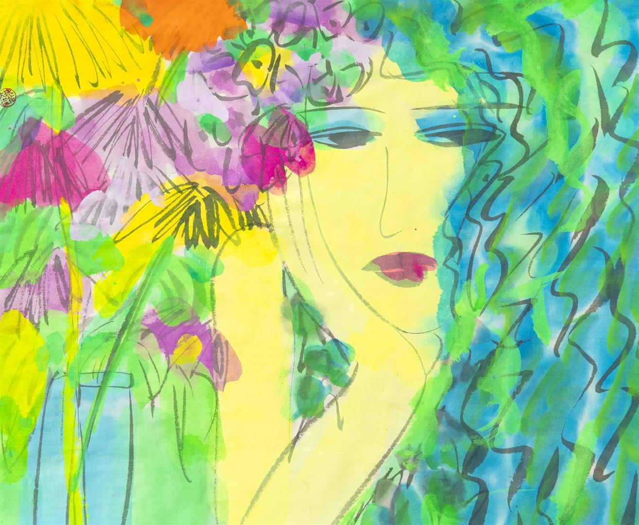 Walasse Ting | Kiss me (1929) | MutualArt