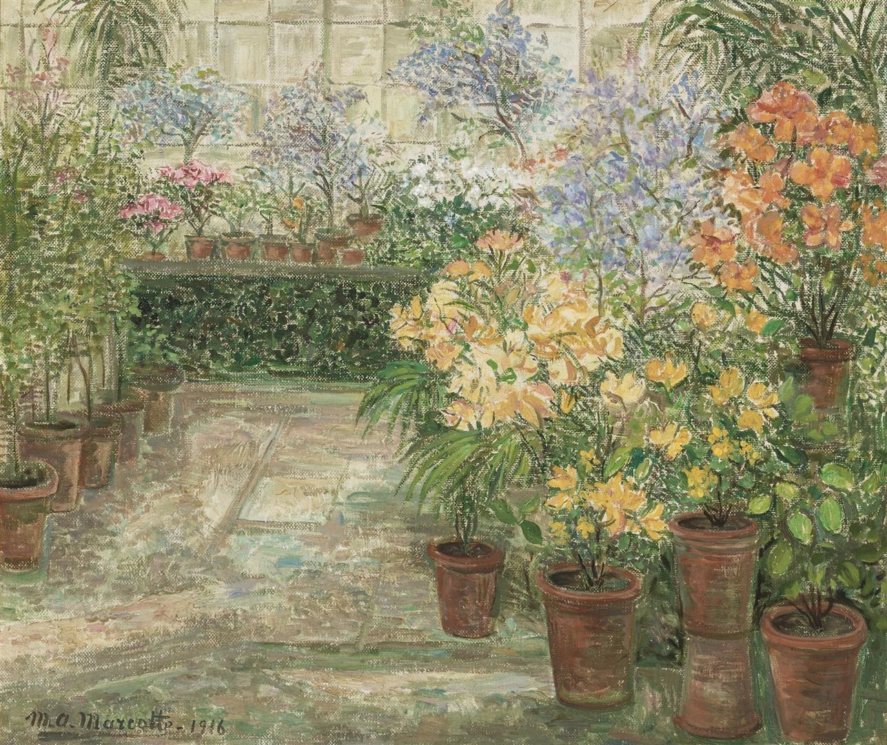 Marie Antoinette Marcotte | Intérieur de la Serre (1916) (1916) | MutualArt