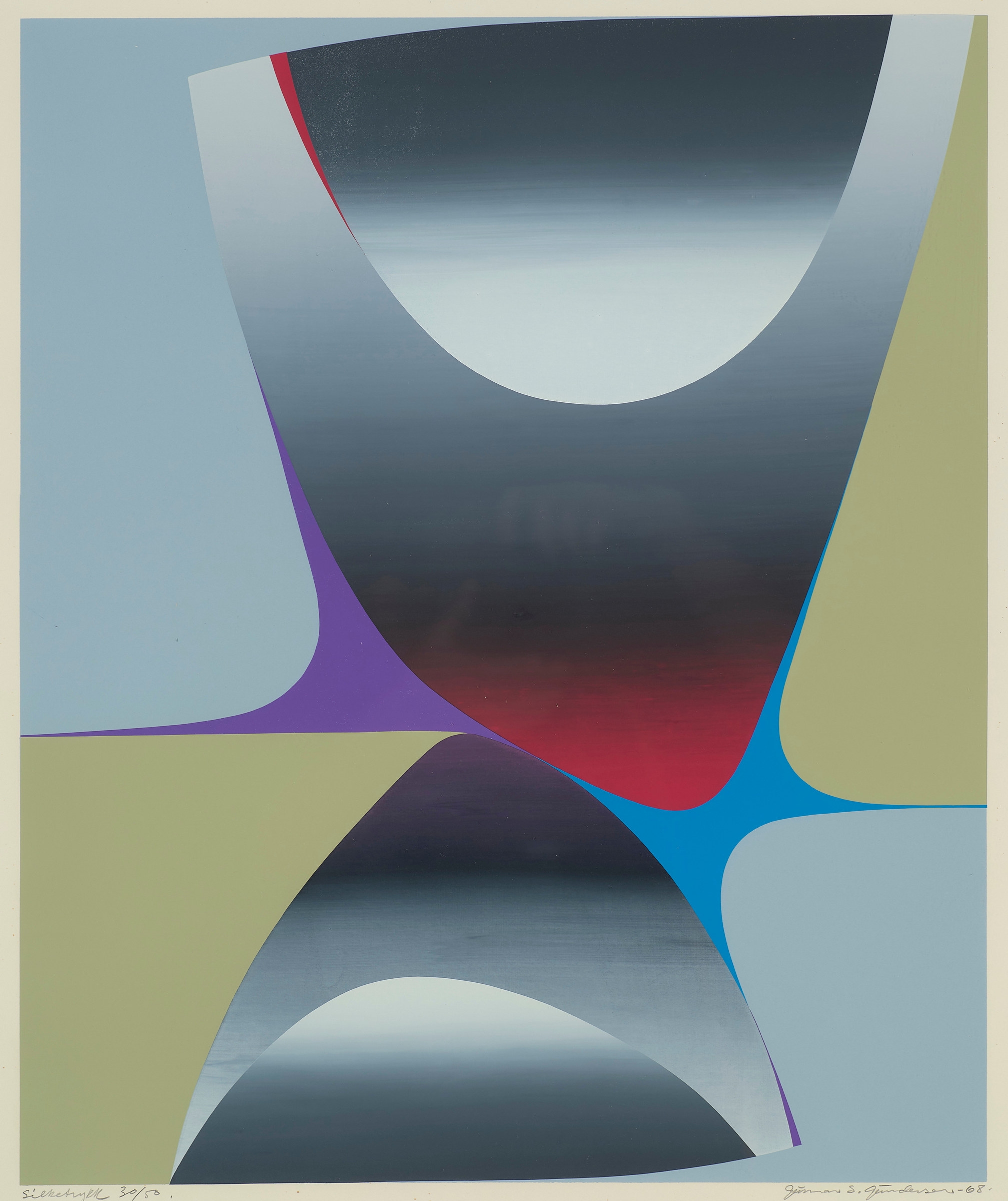 Gunnar S. Gundersen | Komposisjon i grått og grønt (1968) | MutualArt