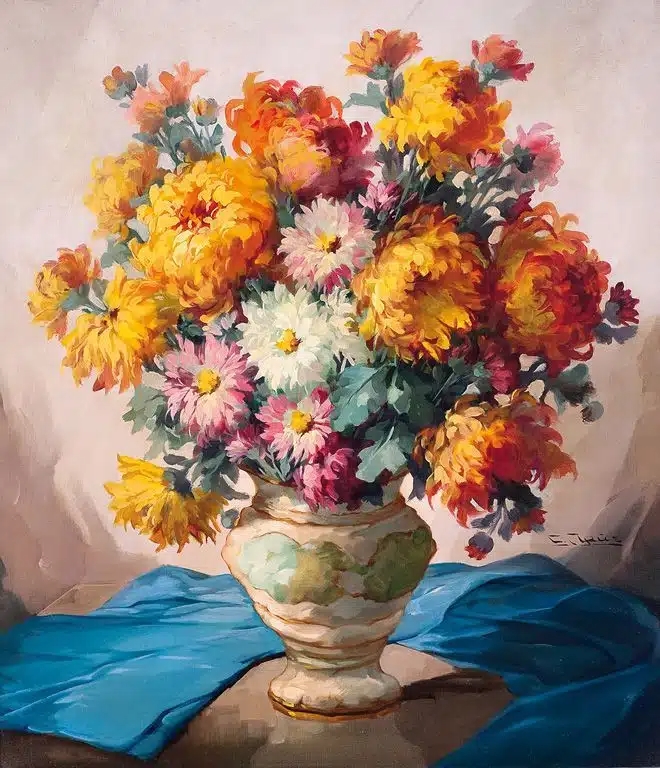 Emile Claus | Chryzantemy i cynie | MutualArt