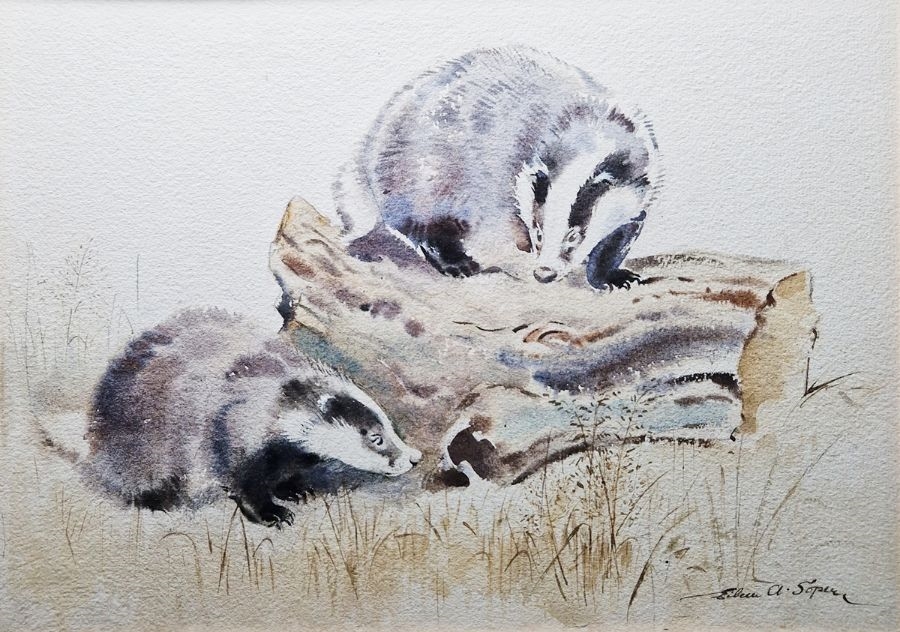 Eileen Alice Soper | Badgers in landscape | MutualArt