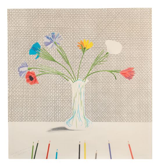 David Hockney | Coloured Flowers made of Paper and Ink (1971) | MutualArt