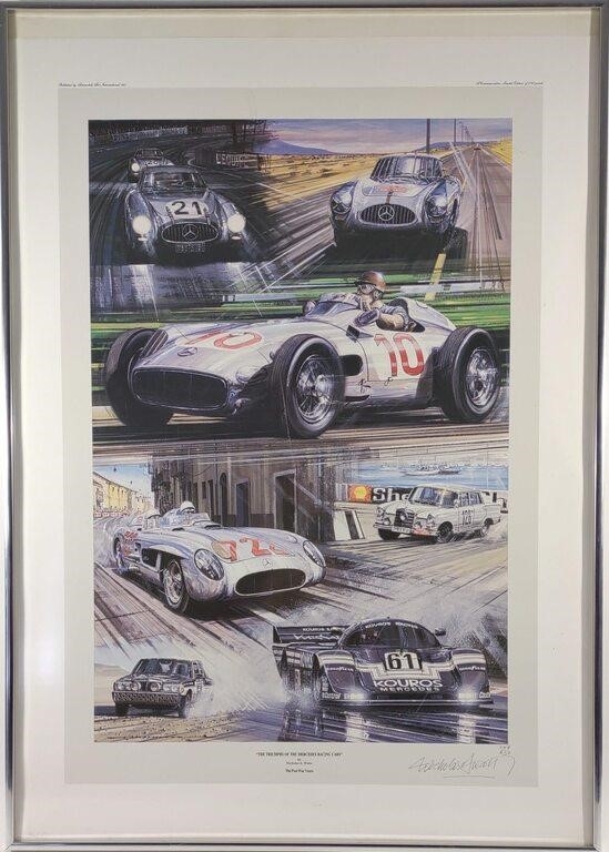 Nicholas Watts | Nicholas Watts Signed Post War Mercedes Litho Art ...