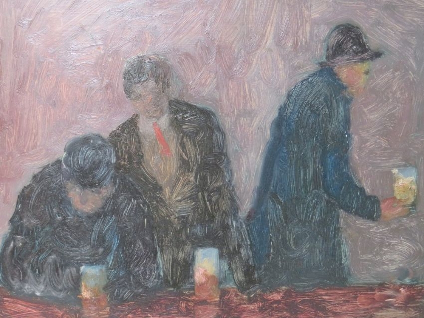Charles Horwood | Impressionist pub interior with three men and their ...