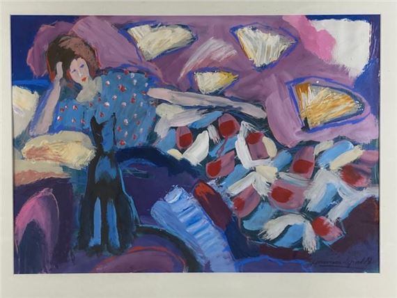 Annemarie de Groot | Dame met kat (87) | MutualArt