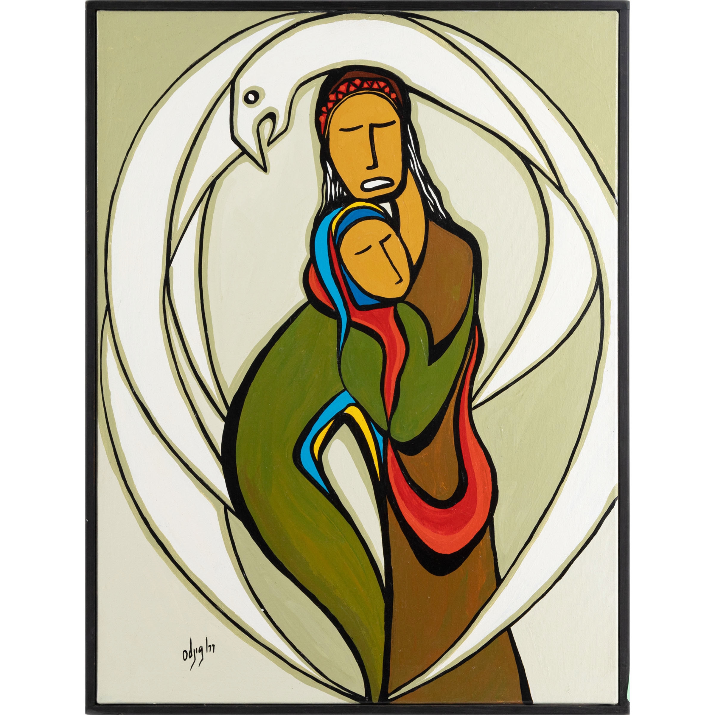 Daphne Odjig | HE COMFORTS HER, 1977 (1977) | MutualArt
